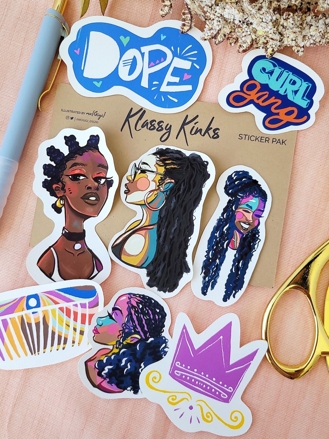 Black Women Sticker Pack | Black Melanin Women Sticker Pack | Classy ...