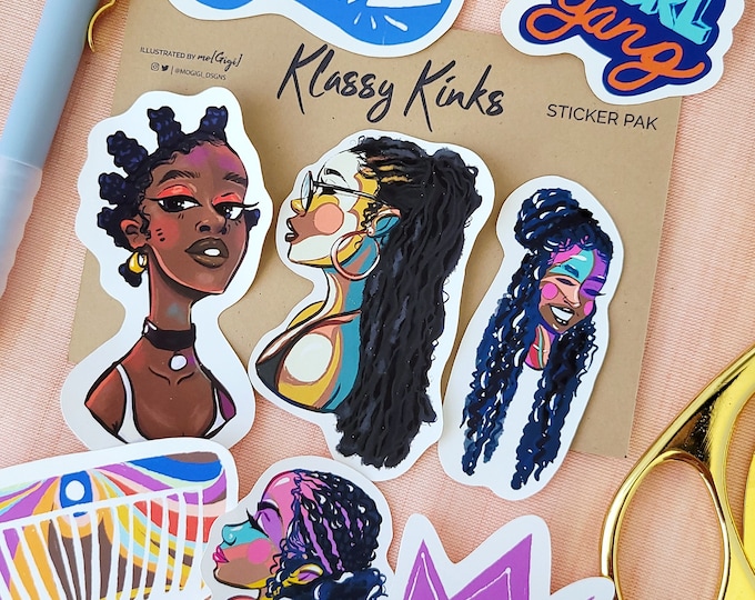 Black Women Sticker Pack | Black Melanin Women Sticker Pack | Classy ...