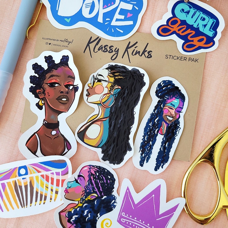 Black Girl Sticker - Etsy