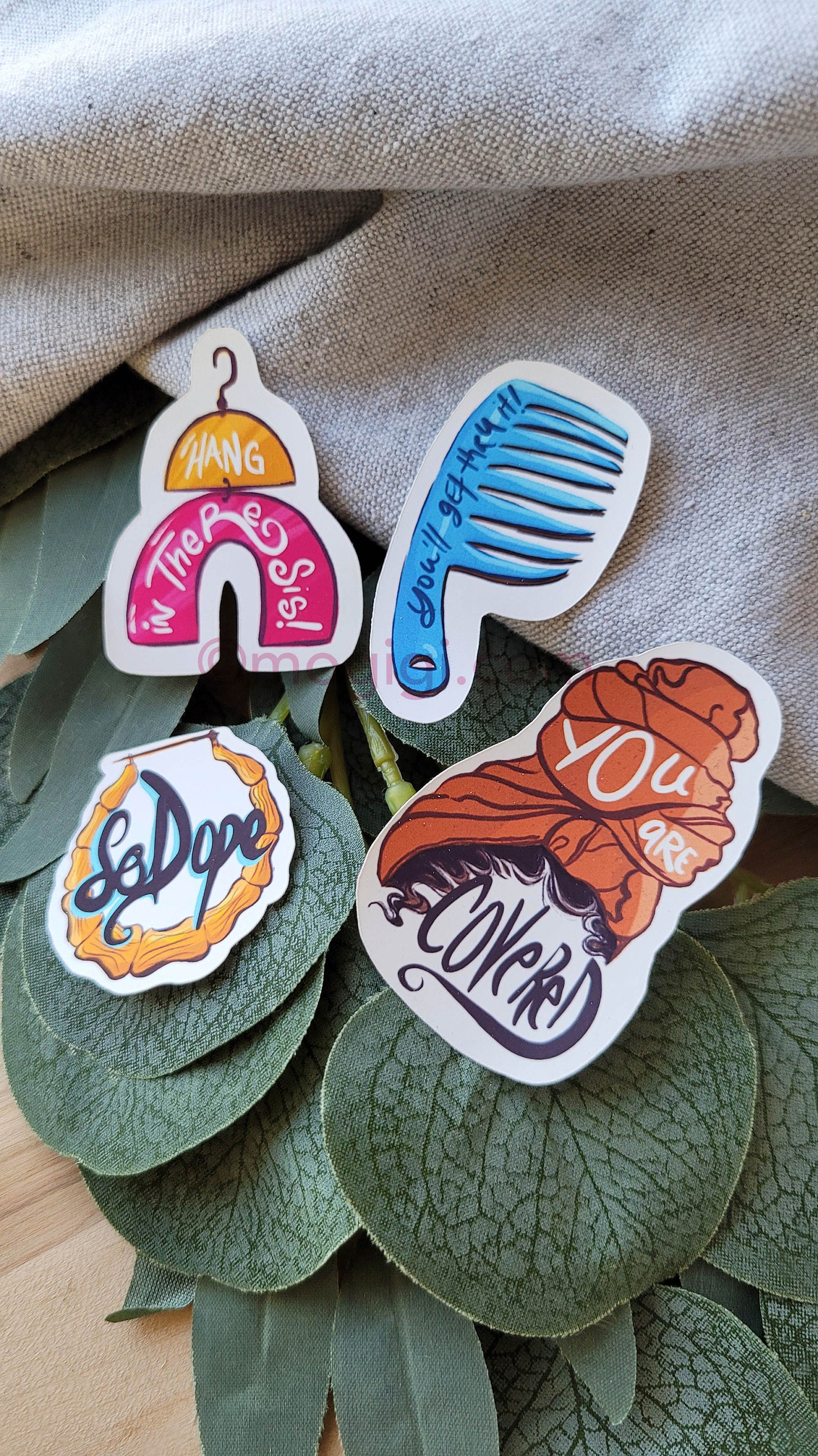 Black Girl Hair Accessories Sticker Pack 2 African American Notebook ...