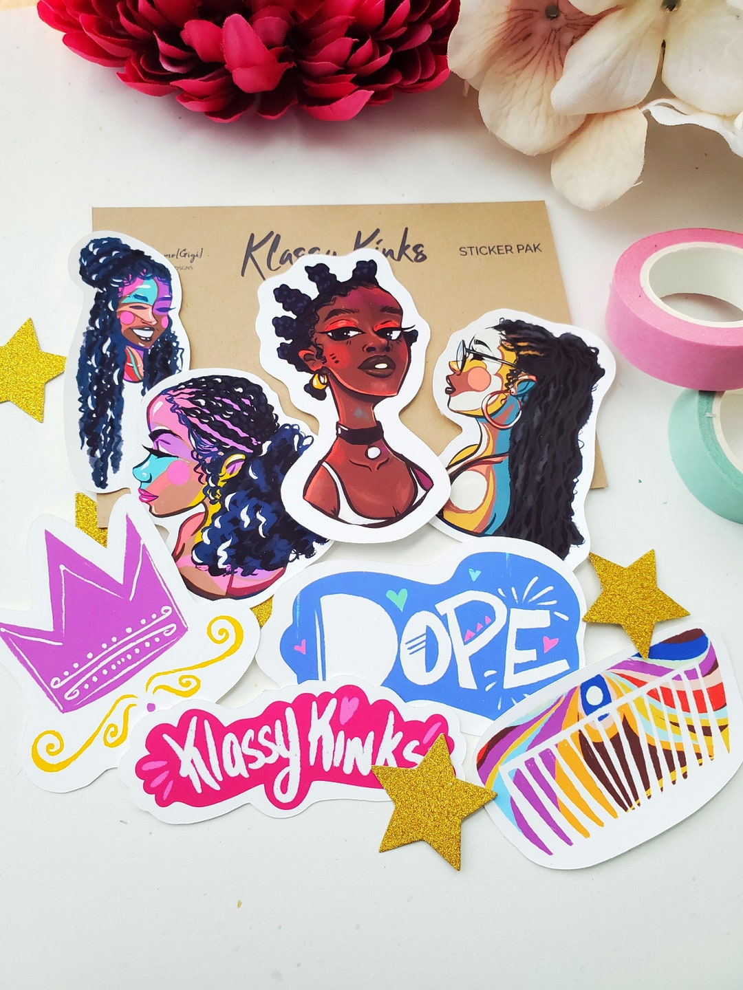 Black Women Sticker Pack Black Melanin Women Sticker Pack - Etsy