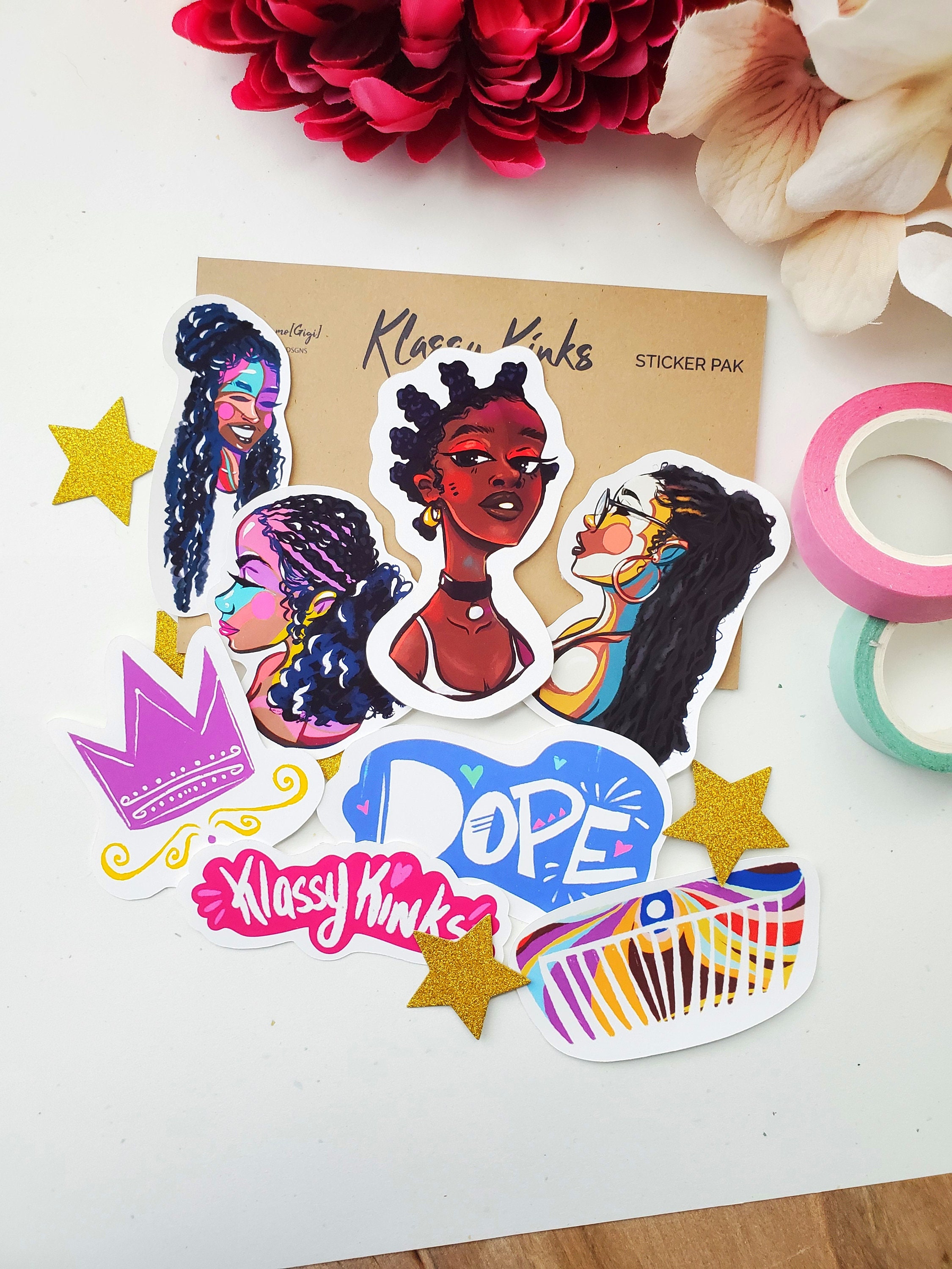 Black Women Sticker Pack Black Melanin Women Sticker Pack - Etsy
