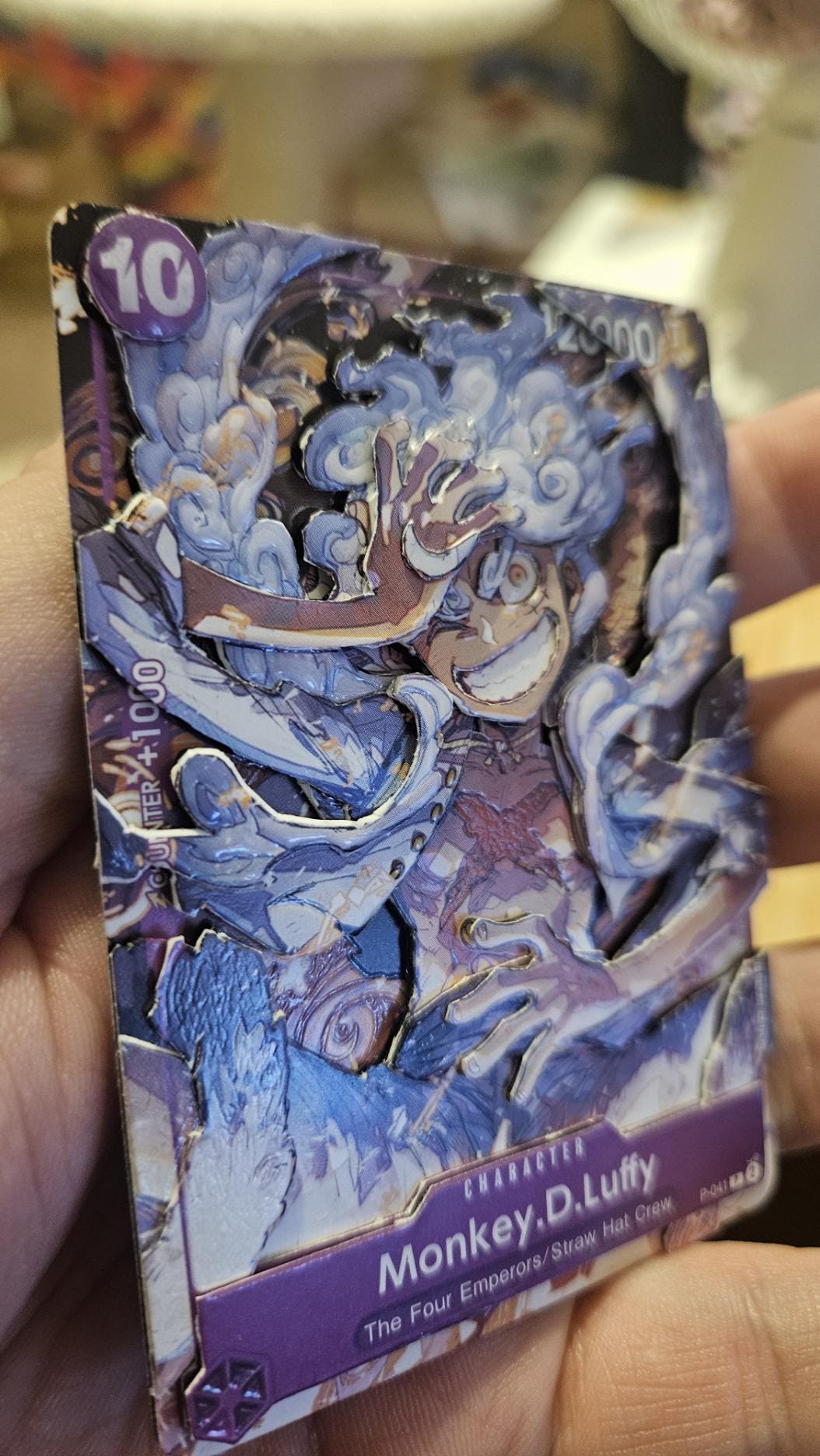 Handmade One Piece "luffy (gear 5)" 3D Trading Card. - Etsy