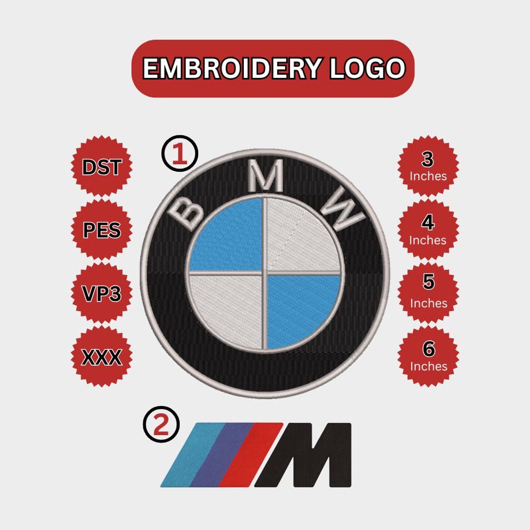 BMW Logo Embroidery Design, Car Emblem (pes, Dst, Xxx, Vp3) - Etsy ...