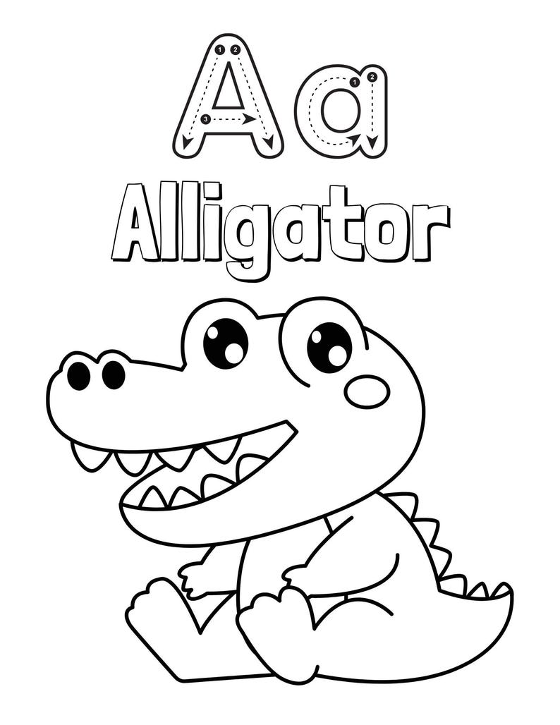 Alphabet Animal Coloring Pages: Preschool Toddler Activity (PDF ...