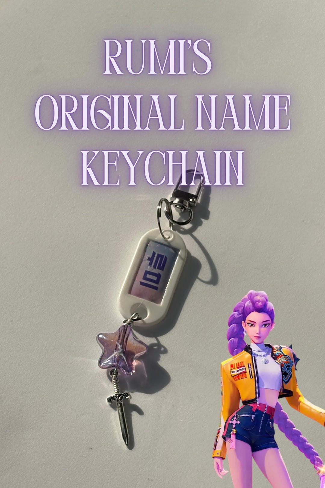 Rumi Original Korean Name Keychain | K-pop Demon Hunters Fanmade Charm ...