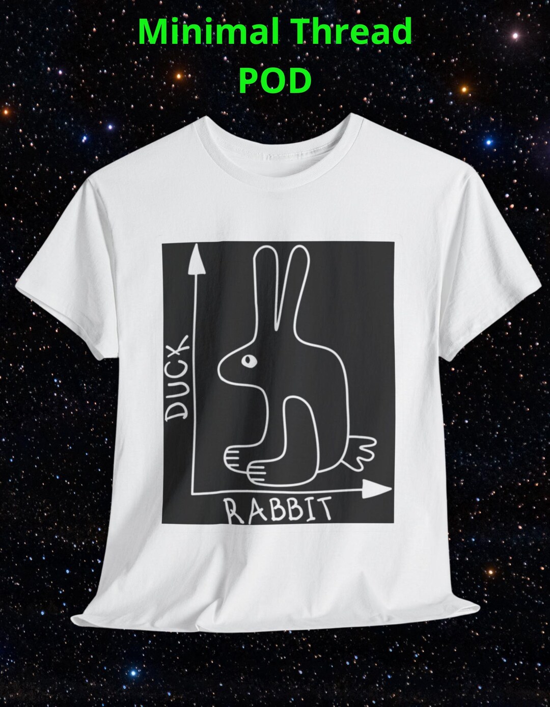 Funny Duck Rabbit Optical Illusion T-shirt, Ambiguous Animal Graphic ...