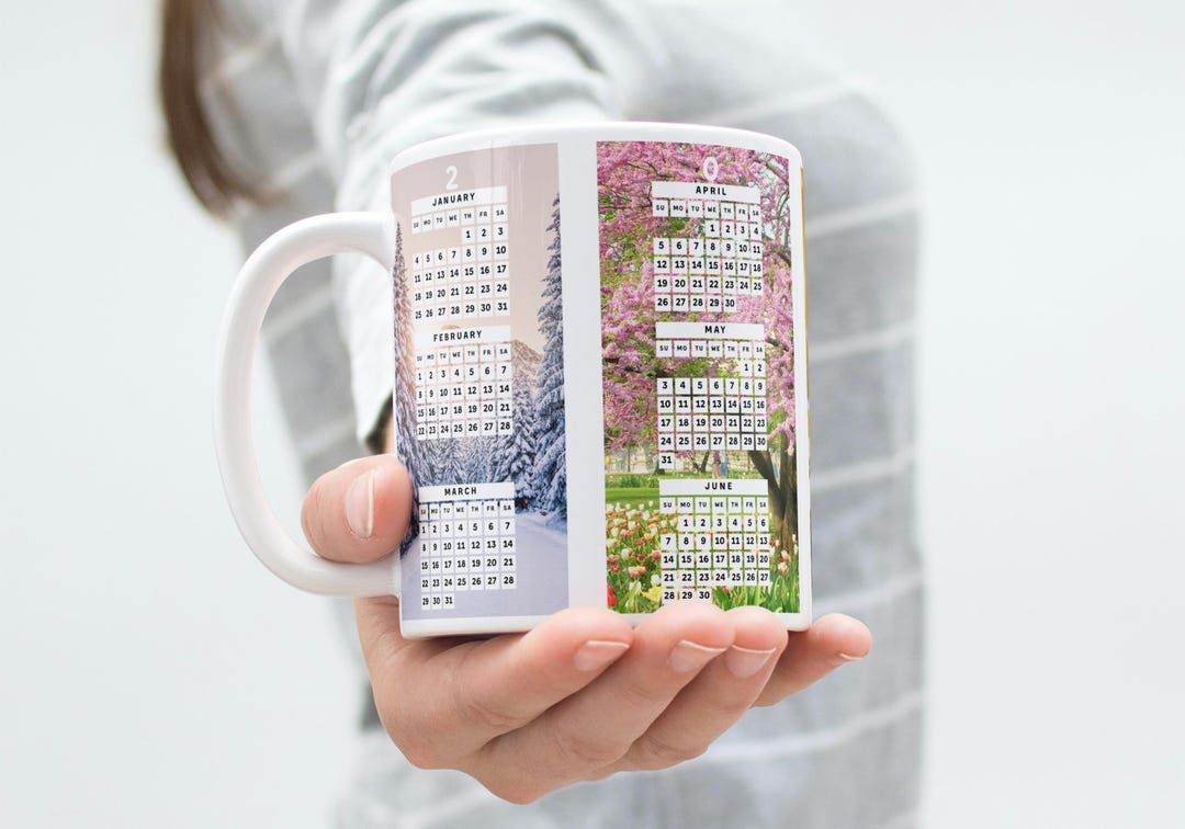 2026 Seasonal Calendar Mug, Winter, New Year, Christmas, Planner Cup - Etsy