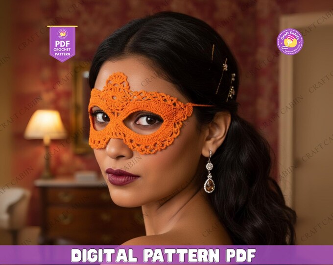 Ornate Mardi Gras Mask Crochet Pattern PDF - INSTANT DOWNLOAD. - Etsy ...