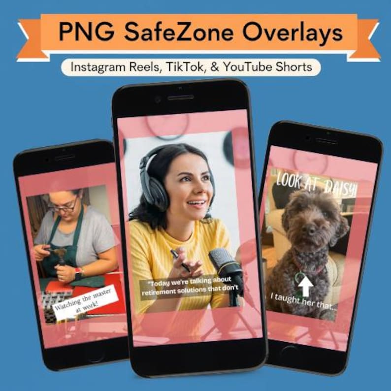 Safezone Overlays for Instagram Reels, Tiktok, X, and Youtube Shorts ...