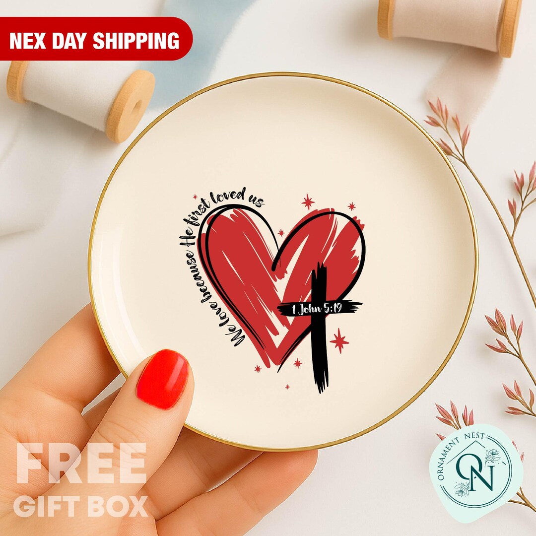 Christian Ring Dish, Faith Ring Holder, Bible Verse Ring Dish, Cross ...