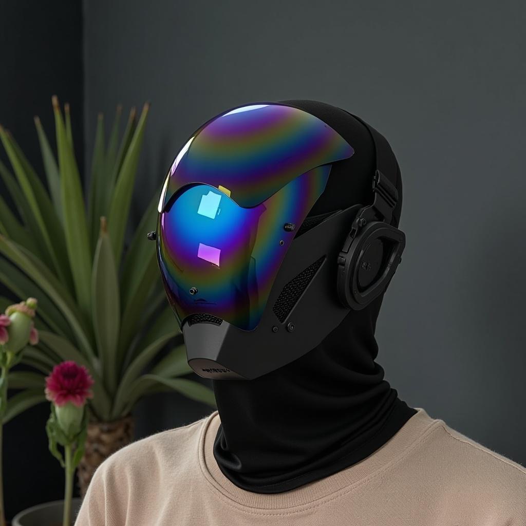 Cyberpunk LED Mask: Futuristic Rainbow Helmet - Cosplay, Sci-fi - Etsy