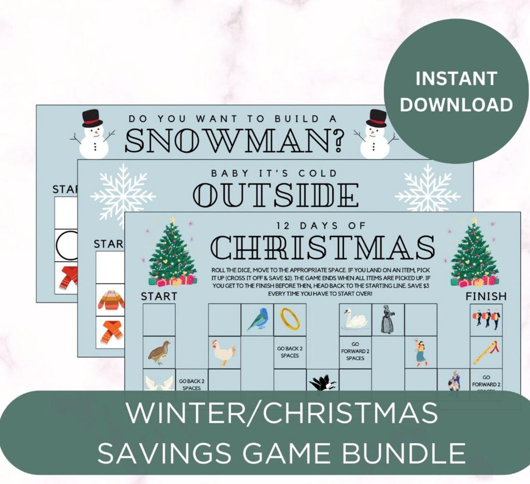 Printable Winter/christmas Savings Challenge Game Bundle, Cash Stuffing ...