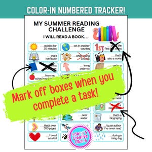 Kids Summer Reading Challenge Printable 30 Books Tracker Log ...