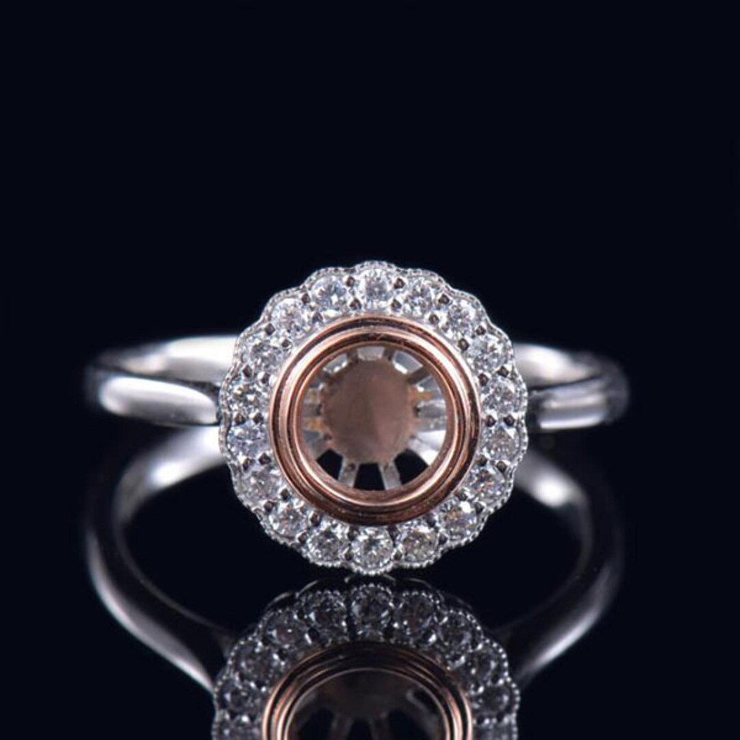 This Vintage Inspired Design Features a 6X6MM Round Center Stone ...