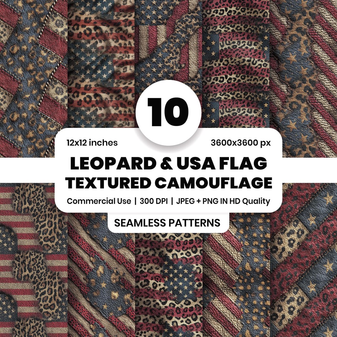 American Flag Woodland Camo Seamless Pattern, Patriotic USA Digital ...
