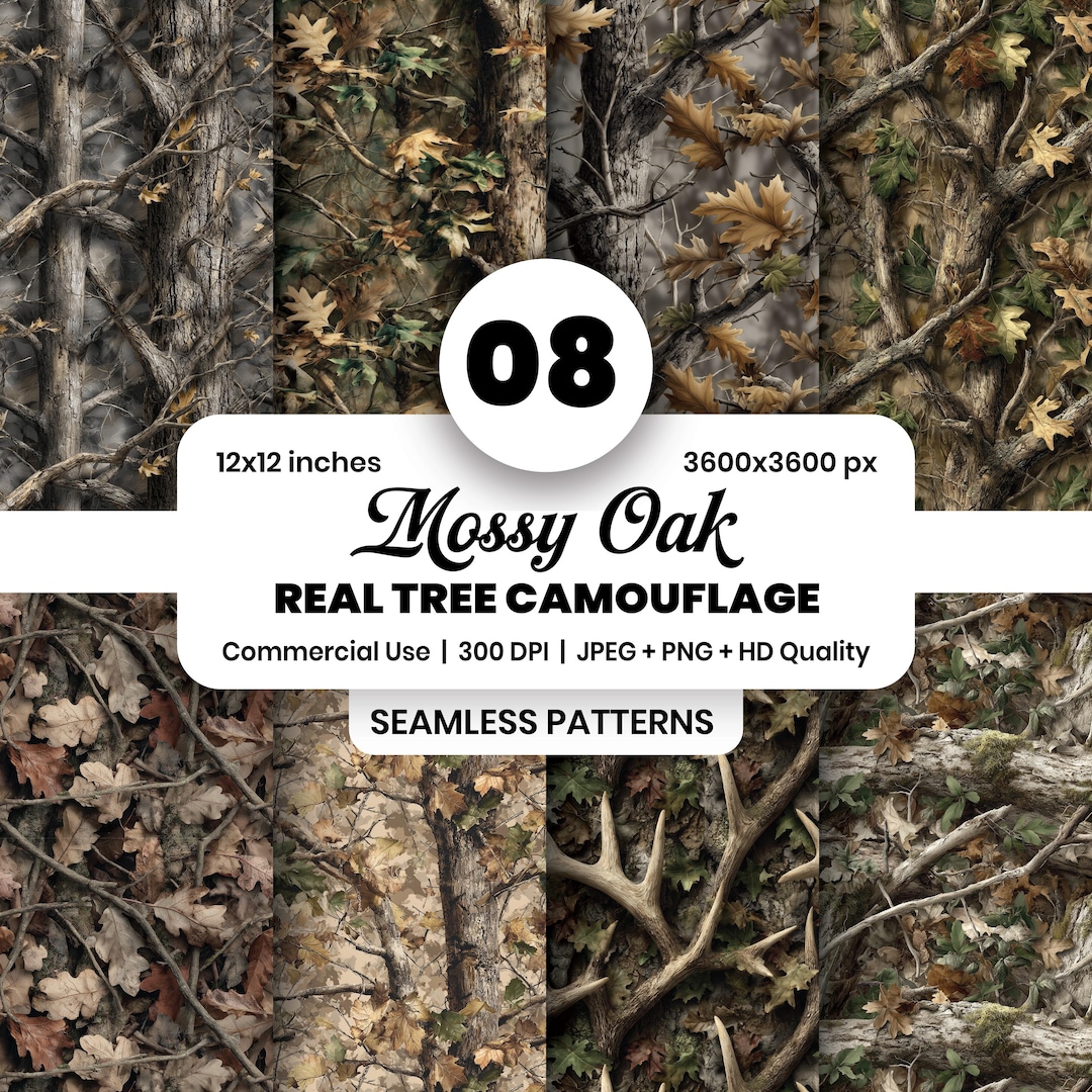 Mossy Oak Camouflage Seamless Pattern, Hunting Design, JPEG & PNG ...