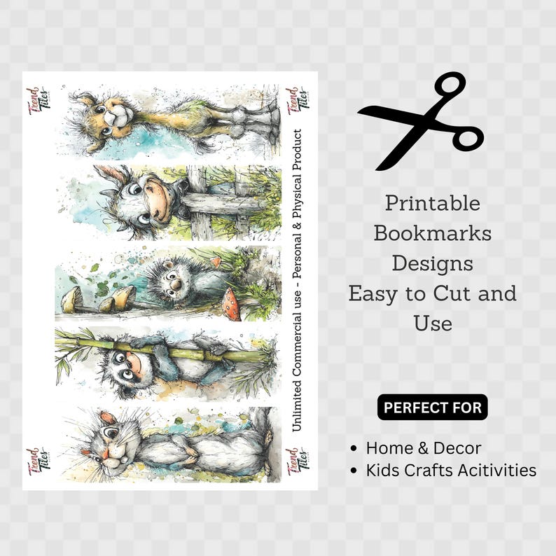 Whimsical Printable Bookmarks for Kids, Nursery & Playroom Kidcore ...