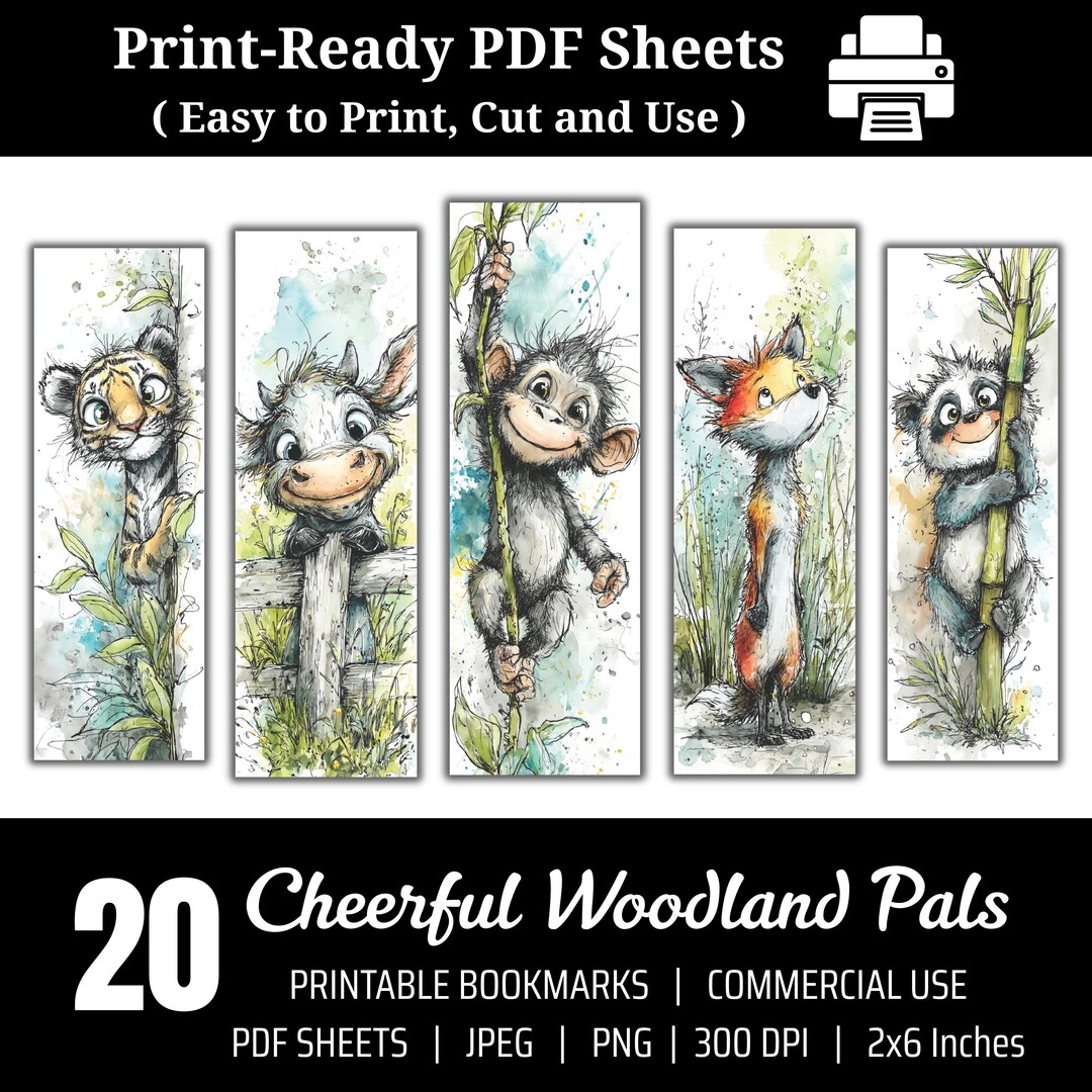 Whimsical Printable Bookmarks for Kids, Nursery & Playroom Kidcore ...