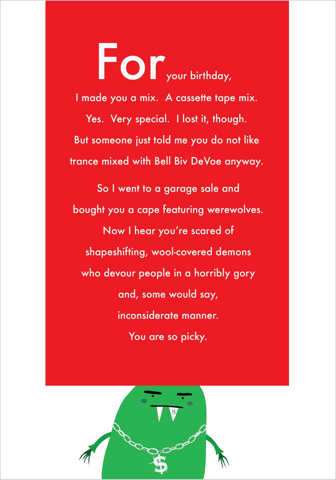 Mix Tape Birthday Card Funny Birthday Card Greeting Card for Music ...