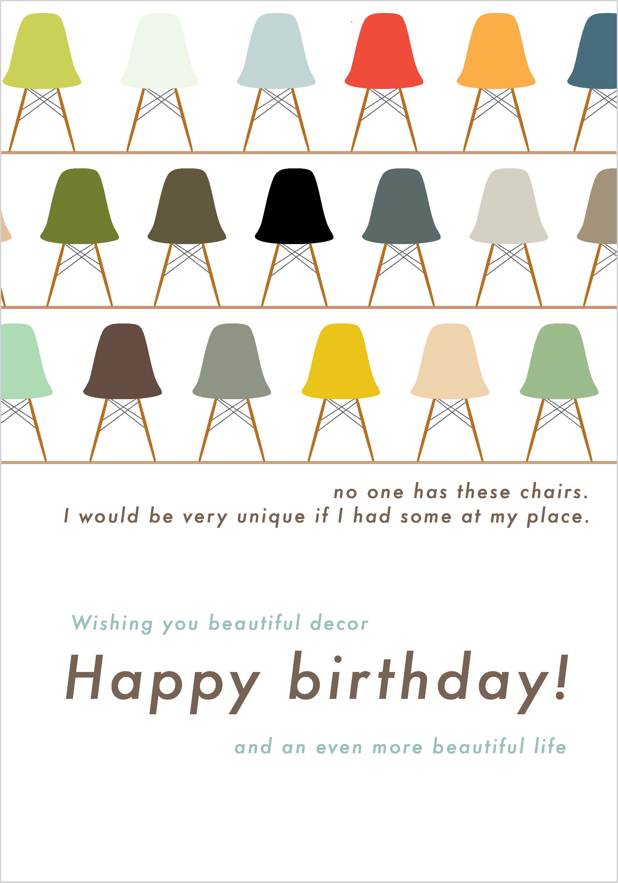 Mid-century Modern Furniture Card Design Within Reach Birthday Card ...
