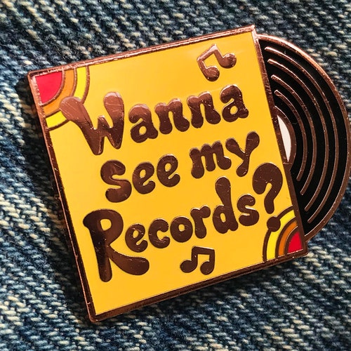 Record Collector Retro Enamel Pin - Etsy
