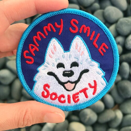 Sammy Smile Samoyed Dog Iron on Patch | Etsy
