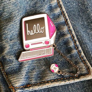 Apple Imac - Pick Your Color - Enamel Pin With Mouse on Chain - Etsy