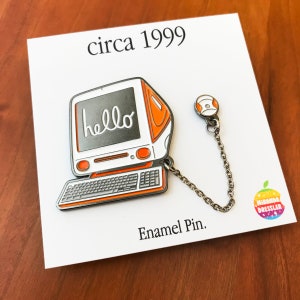 Apple Imac - Pick Your Color - Enamel Pin With Mouse on Chain - Etsy