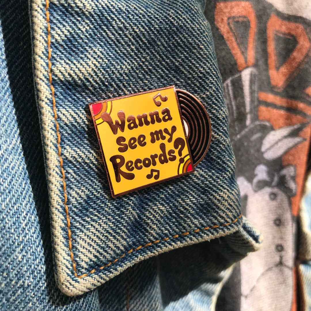 Record Collector Retro Enamel Pin - Etsy