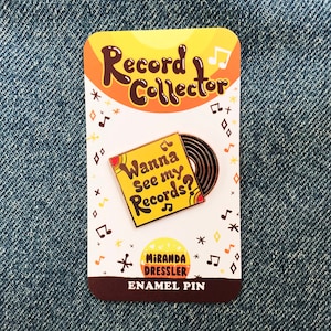 Record Collector Retro Enamel Pin - Etsy
