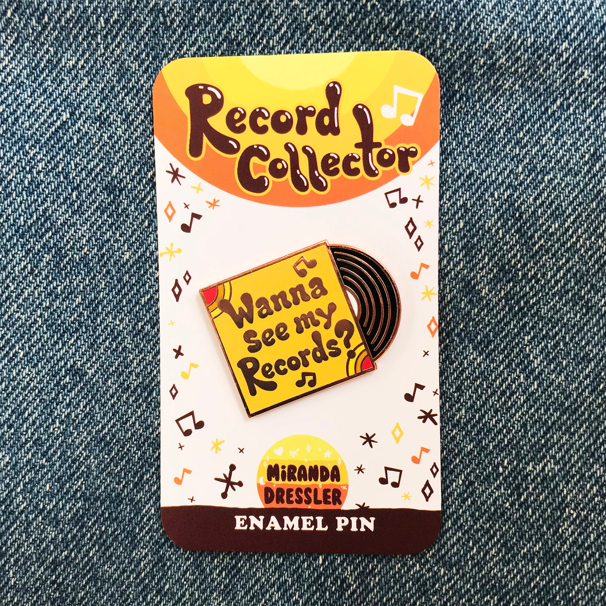 Record Collector Retro Enamel Pin | Etsy
