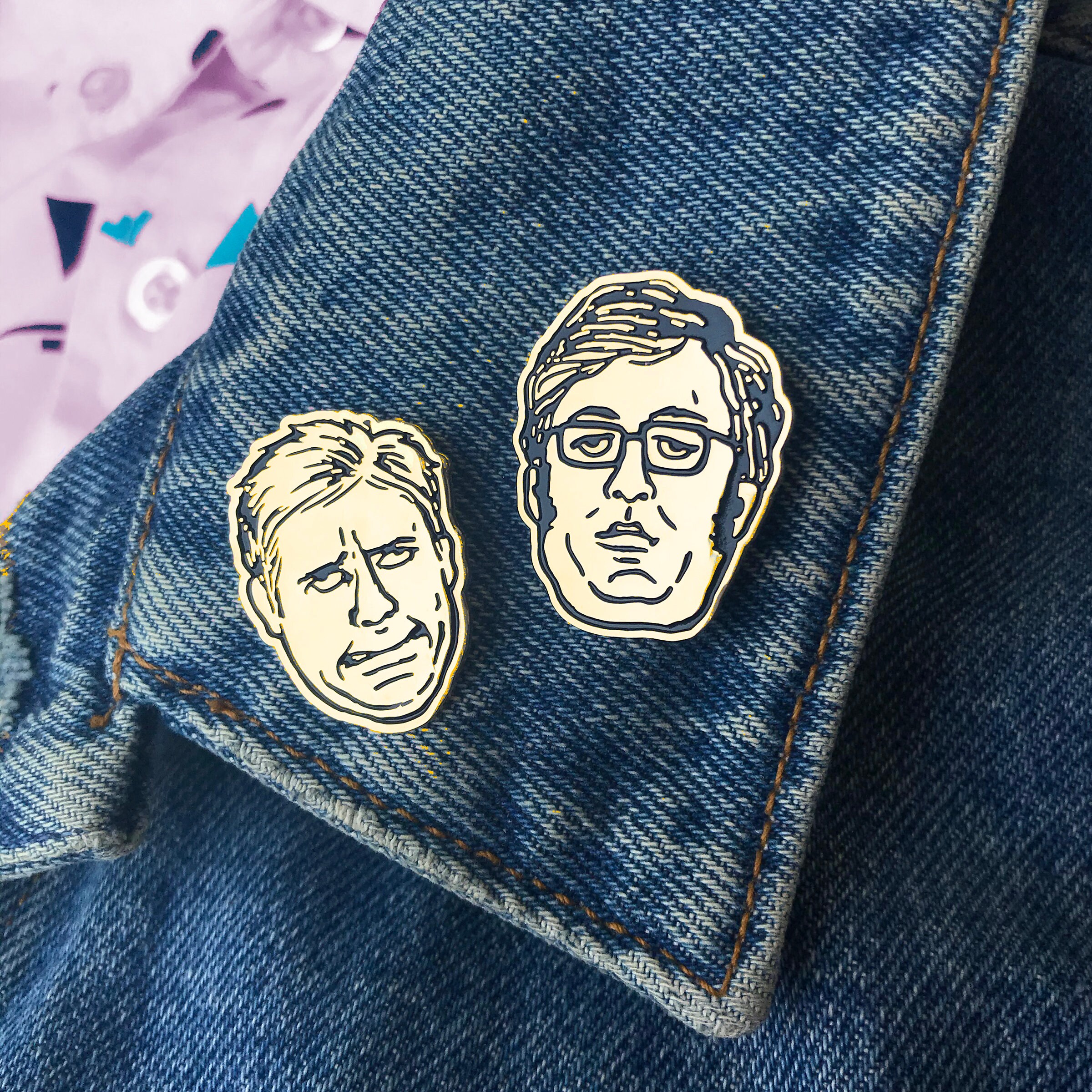 Tim and Eric set of 2 Enamel Pins Awesome Show Great Job | Etsy