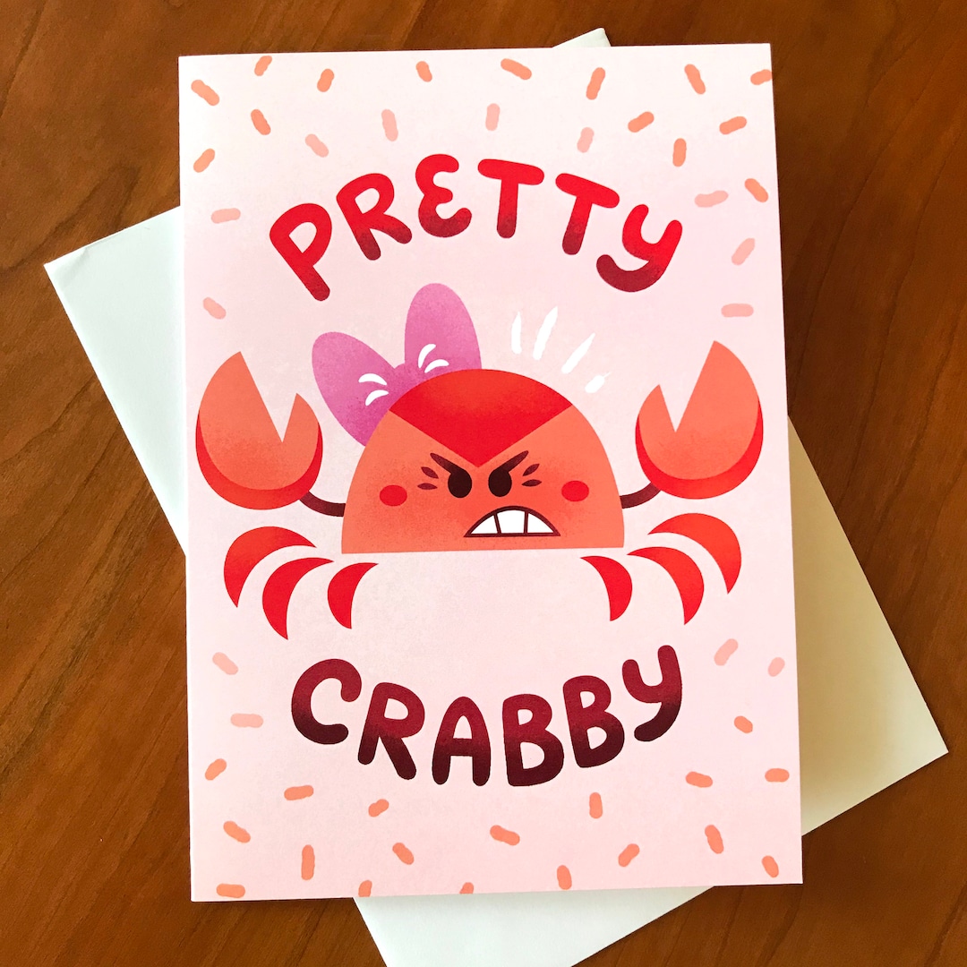 Pretty Crabby Greeting Card - Etsy
