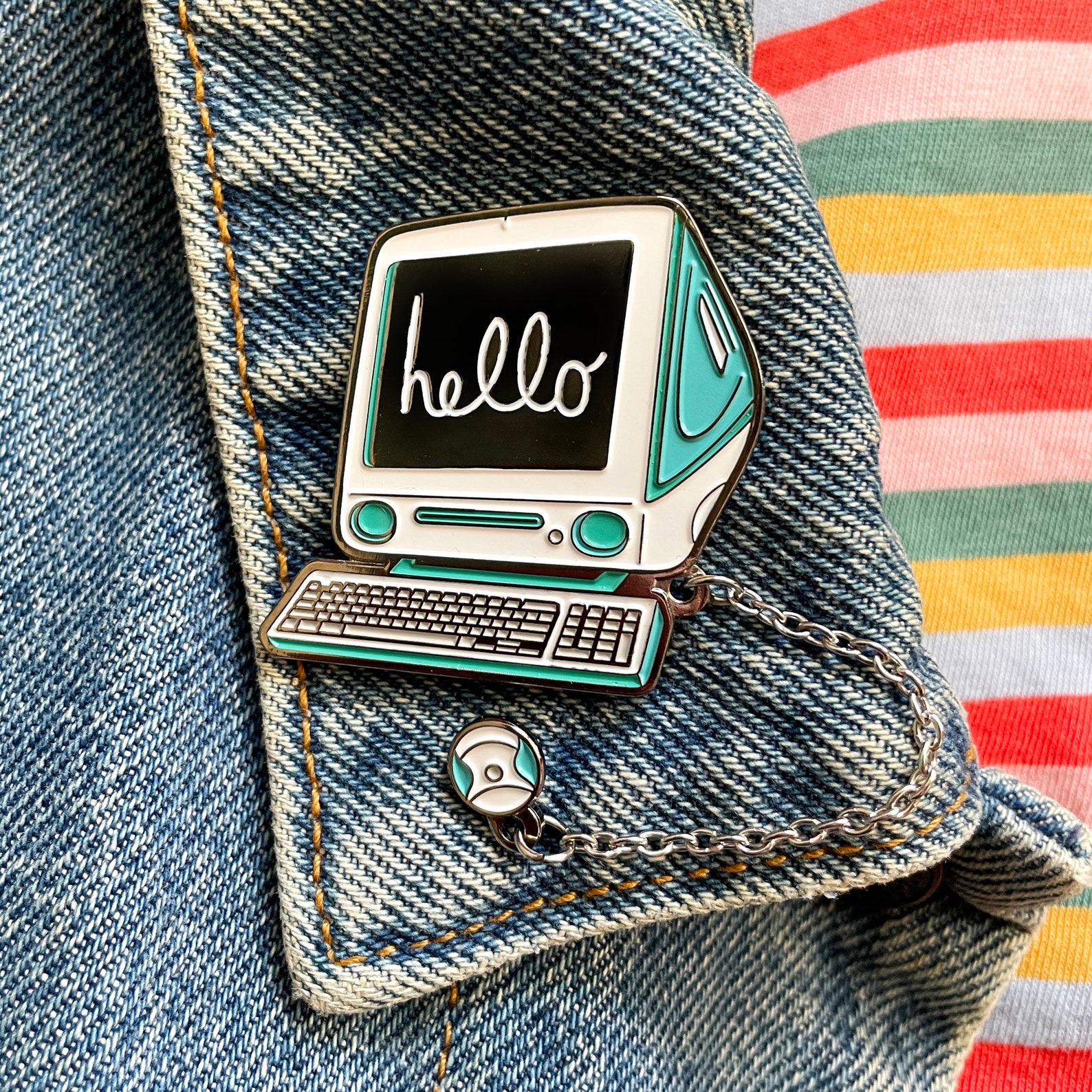 Apple Imac Pick Your Color Enamel Pin With Mouse on Chain - Etsy