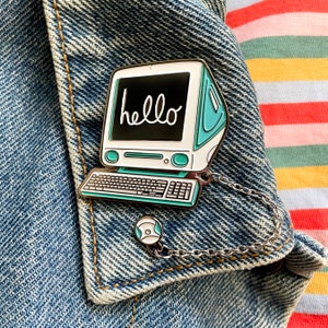 Apple Imac - Pick Your Color - Enamel Pin With Mouse on Chain - Etsy