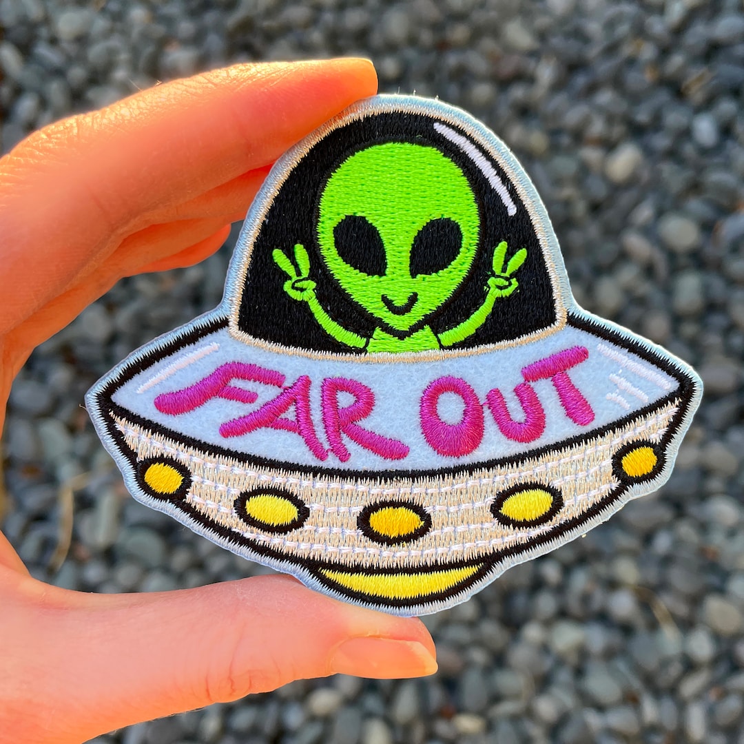 Far Out UFO Alien Iron on Patch - Etsy