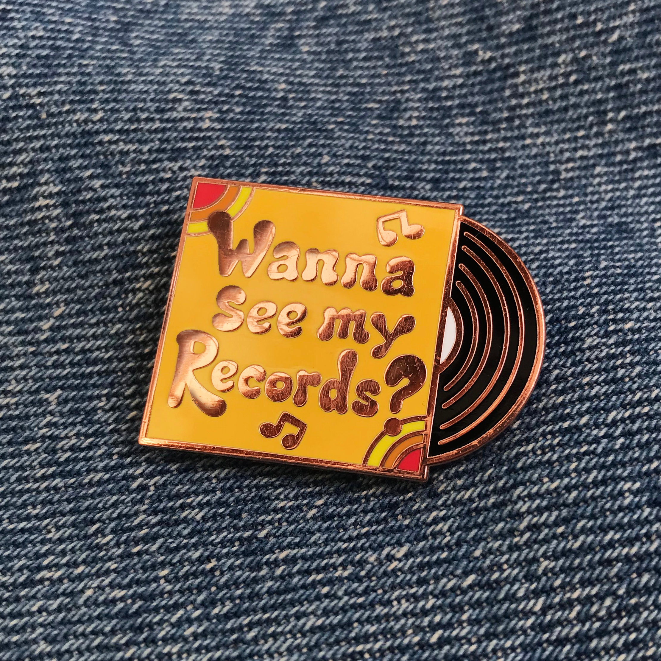 Record Collector Retro Enamel Pin | Etsy