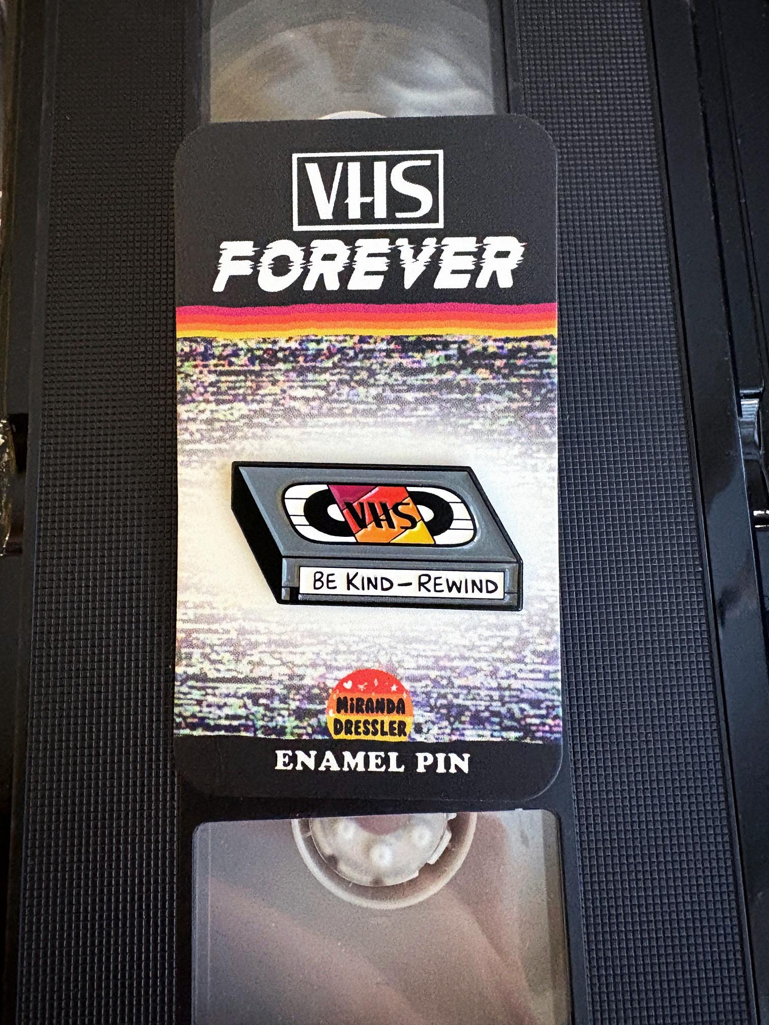 VHS Tape Retro Enamel Pin Be Kind Rewind Retro 80s 90s Physical Media ...