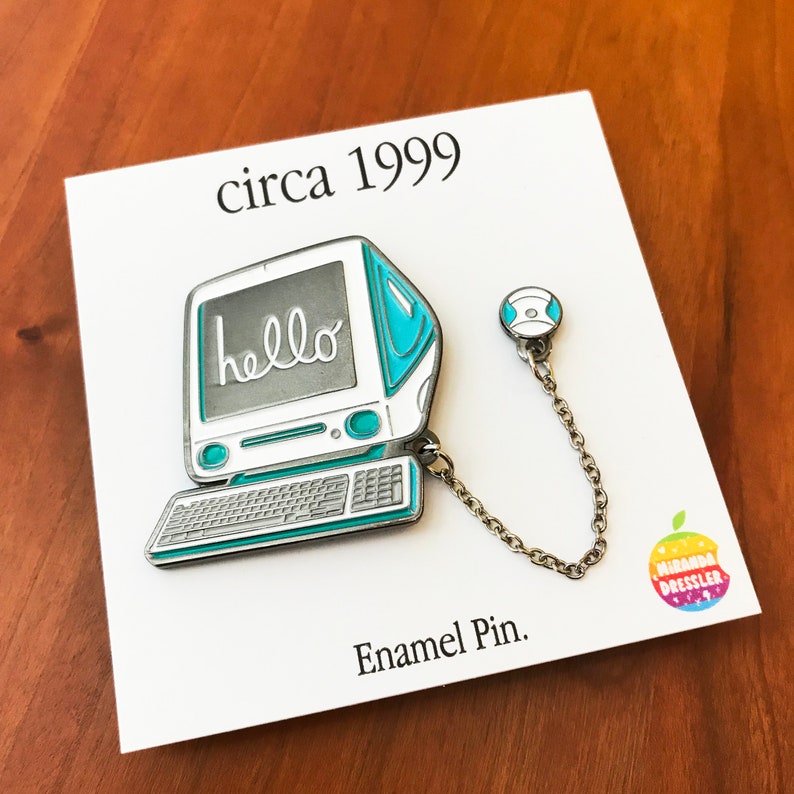 Apple Imac Pick Your Color Enamel Pin With Mouse on Chain | Etsy