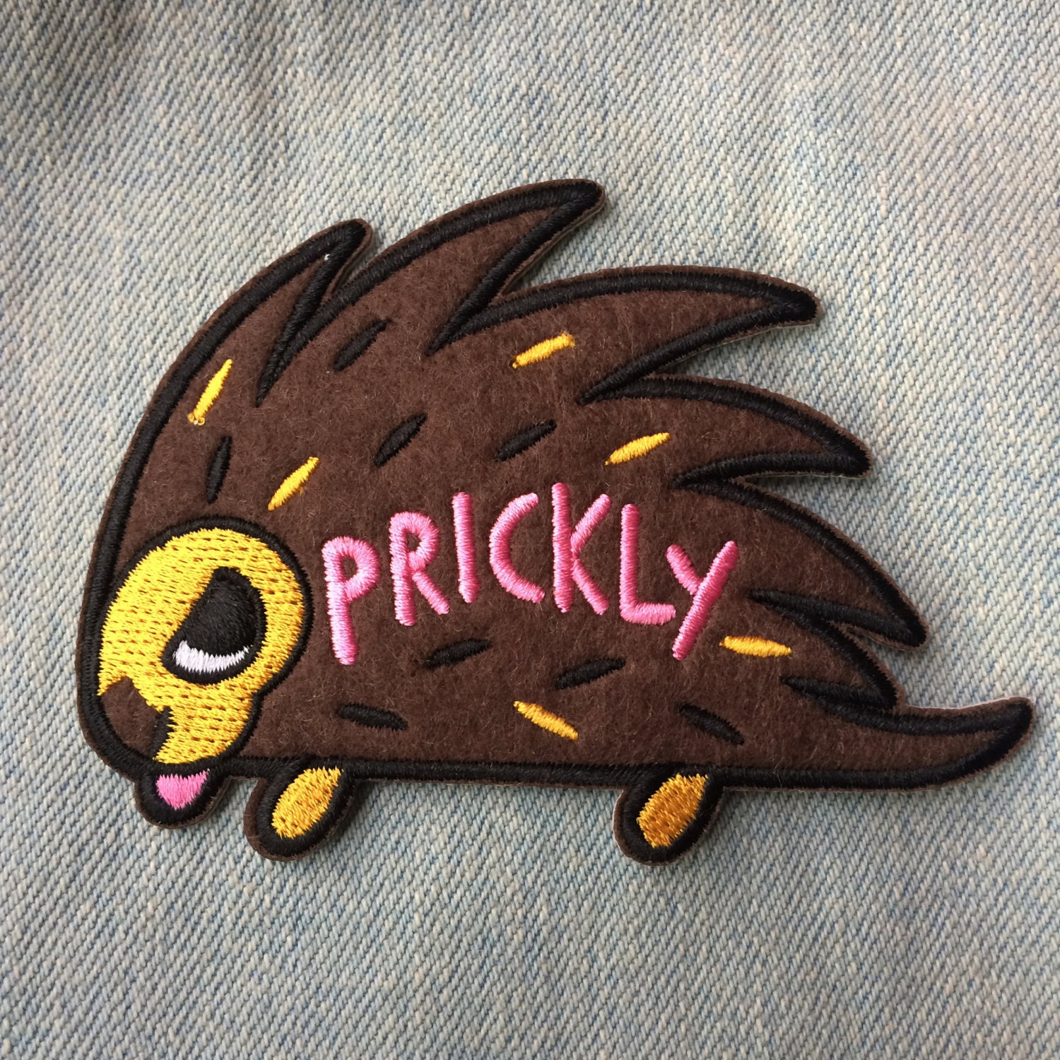 Prickly Porcupine Embroidered Felt Patch | Etsy