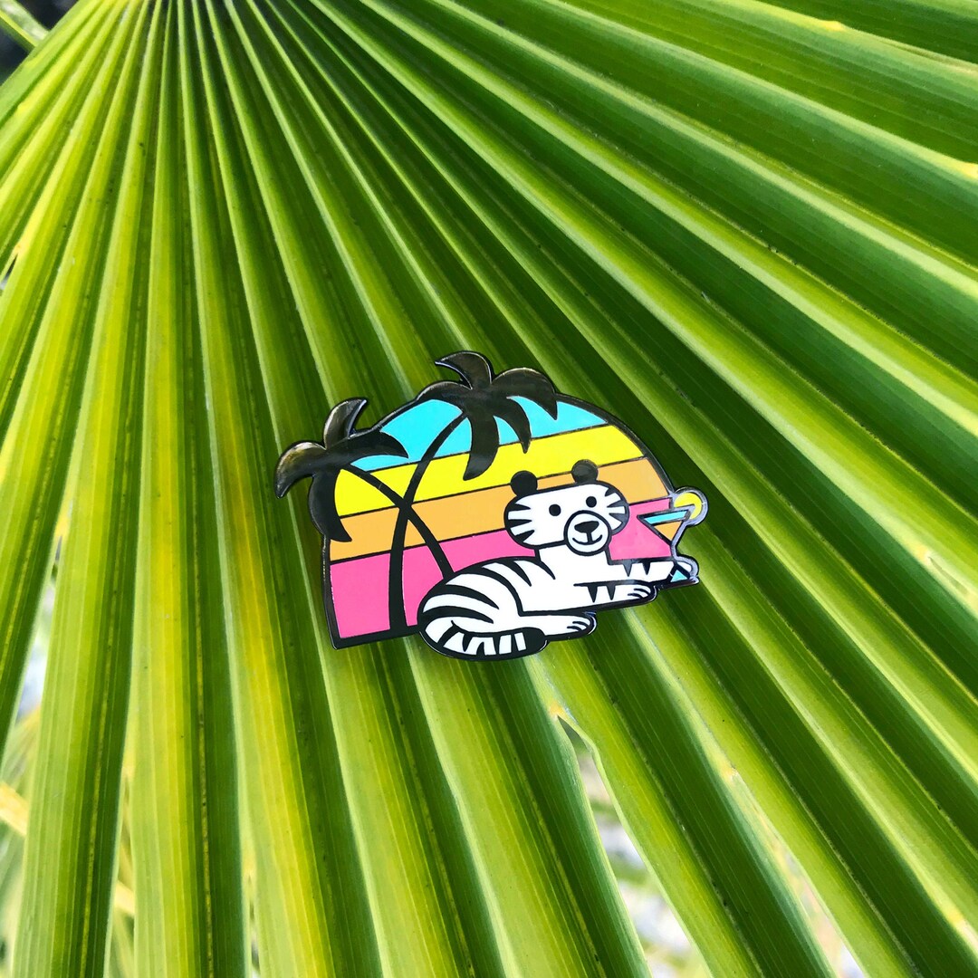 Tropical Tiger Enamel Lapel Pin - Etsy