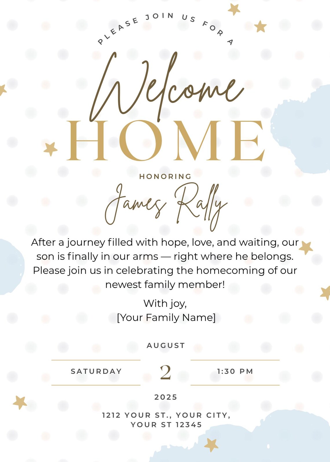 Welcome Home Adopted Child Welcome Party Invitation, Digital Invite, IG ...