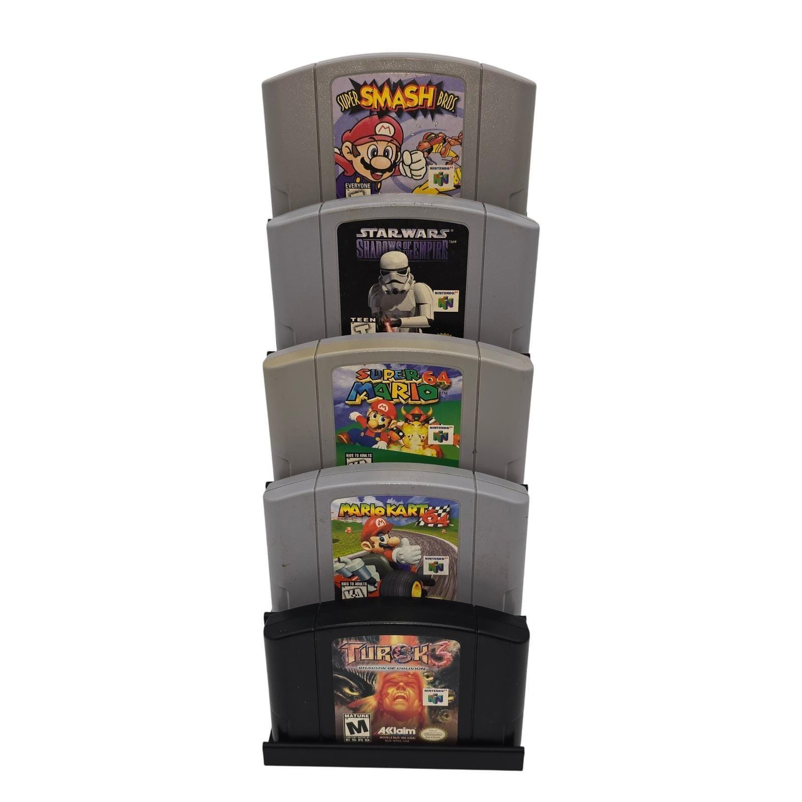 Black Plastic 5 Tier Display Stand Nintendo 64 N64 Games Cartridges ...
