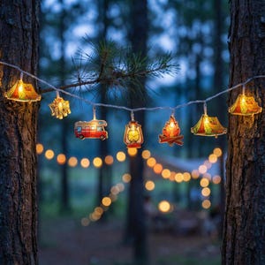 Camping String Lights | LED Camping Pattern Fairy Lights | Outdoor Tent ...