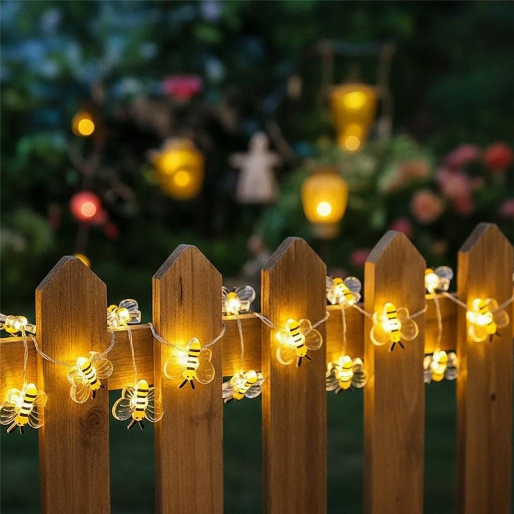 Bee String Fairy Lights | Battery Bee Lights for Plants & Garden Décor ...