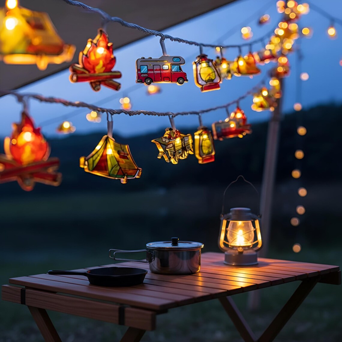 Camping String Lights | LED Camping Pattern Fairy Lights | Outdoor Tent ...