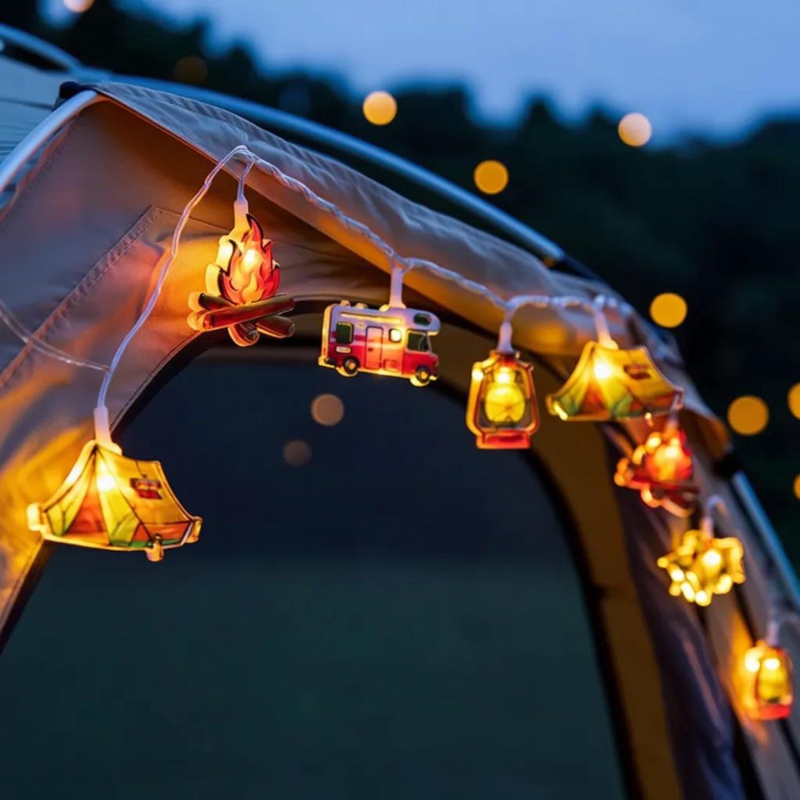 Camping String Lights | LED Camping Pattern Fairy Lights | Outdoor Tent ...