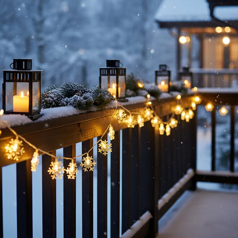 Snowflake LED String Lights | Christmas Fairy Lights | Warm White ...