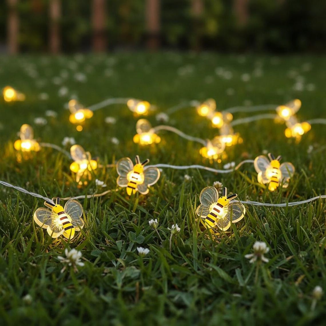 Bee String Fairy Lights | Battery Bee Lights for Plants & Garden Décor ...